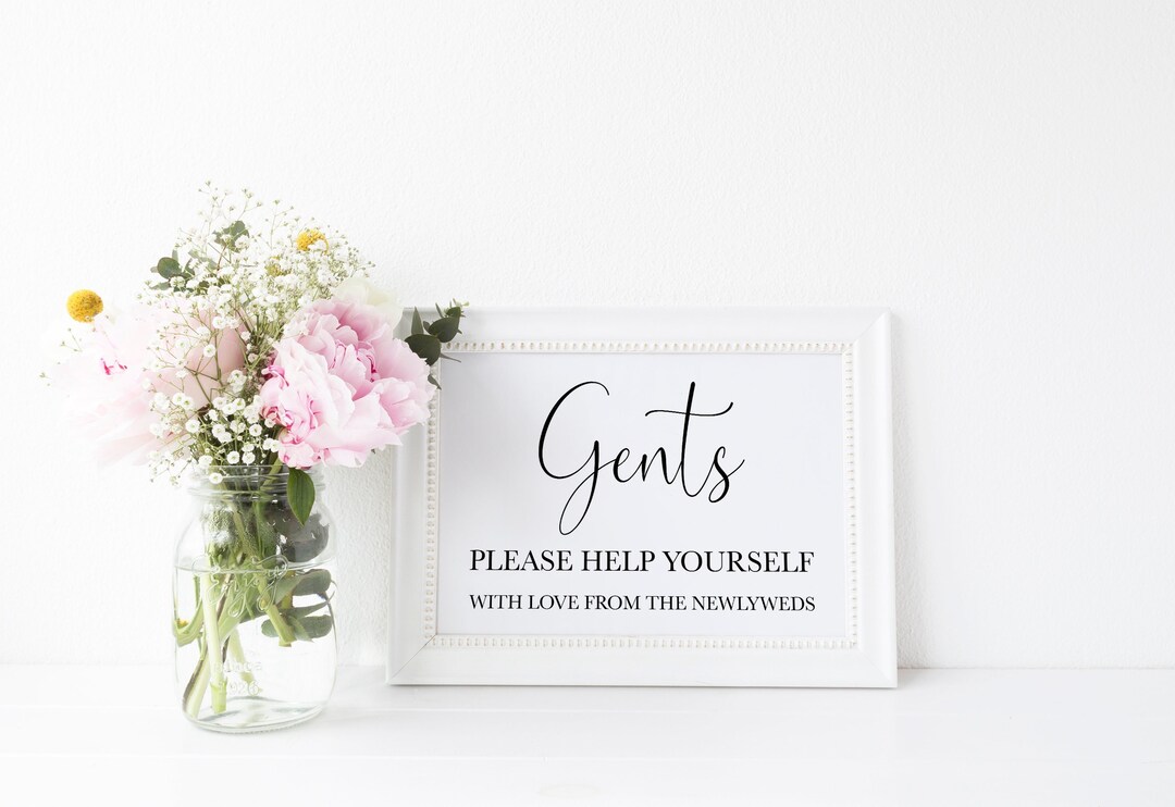 Gents Please Help Yourself A4 Wall Art Wedding Print/sign on White Card ...