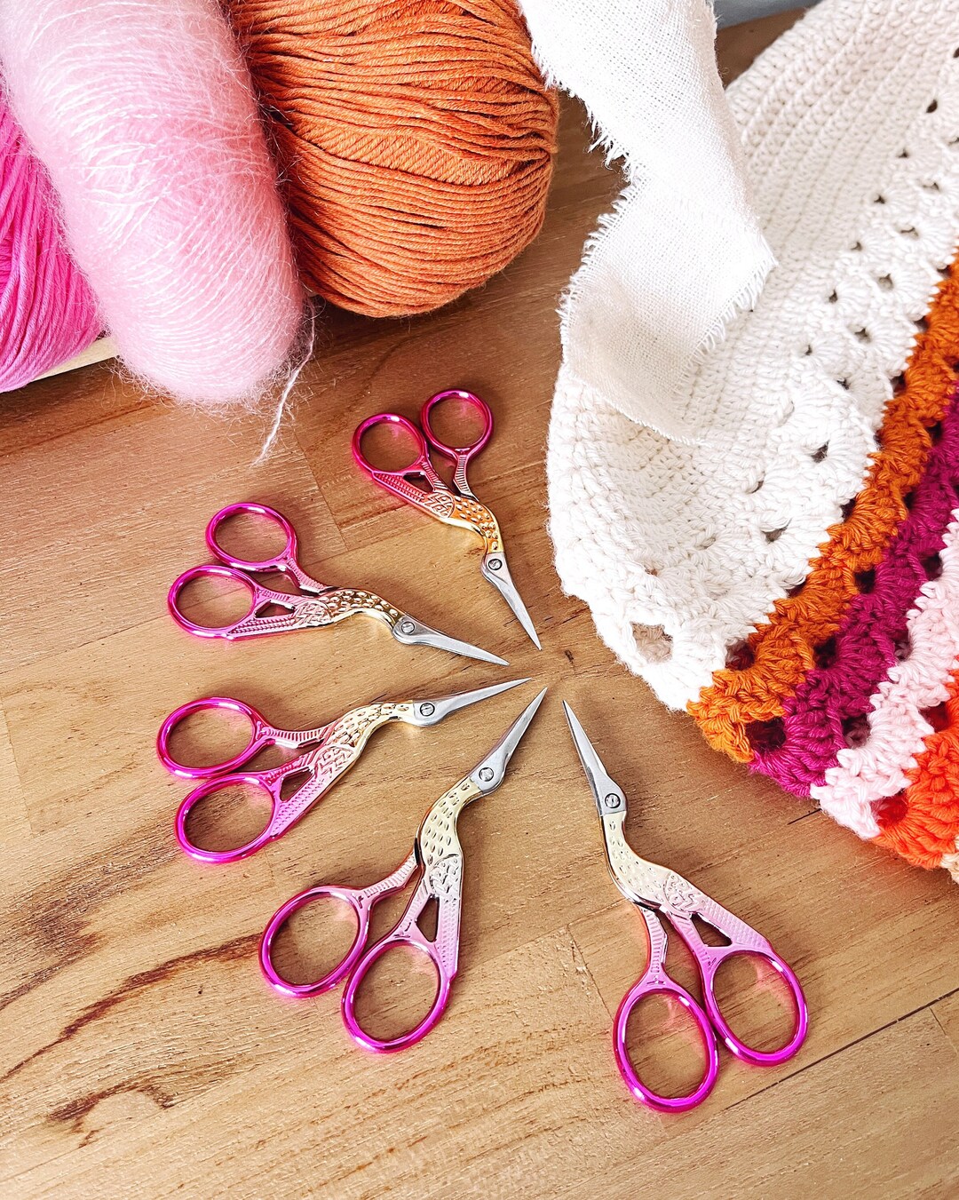 Pink and Gold Crane Precision Scissors Sewing Knitting Embroidery - Etsy