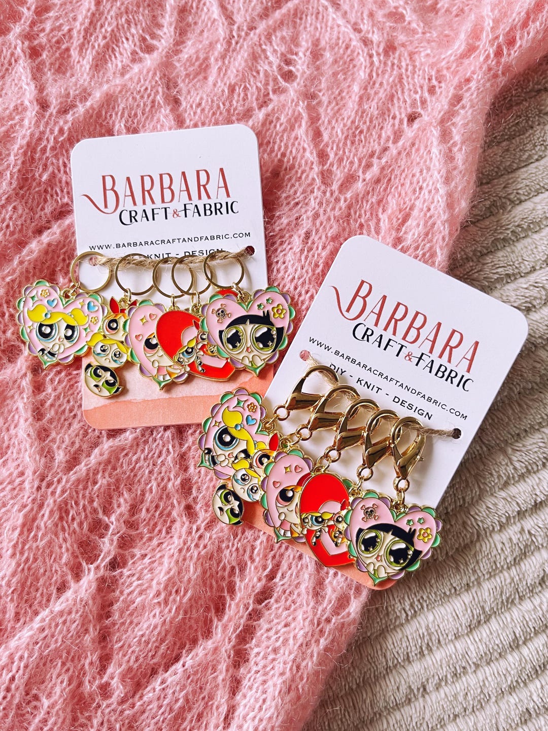 Pack of 5 Cartoon Powerpuff Girls Stitch Marker Rings - Etsy