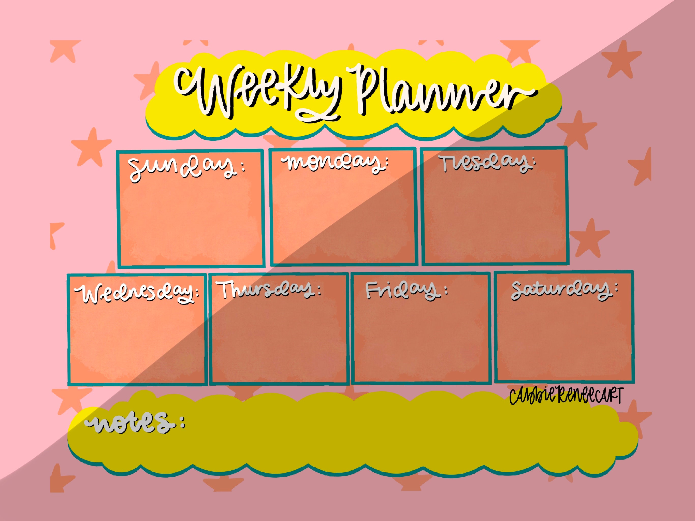 Peachy Digital Weekly Planner - Etsy