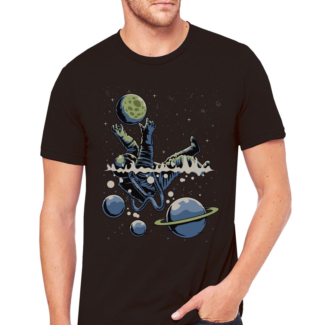 Astronaut Falling Through Space and Time Graphic Tee Novelty Shirts for ...