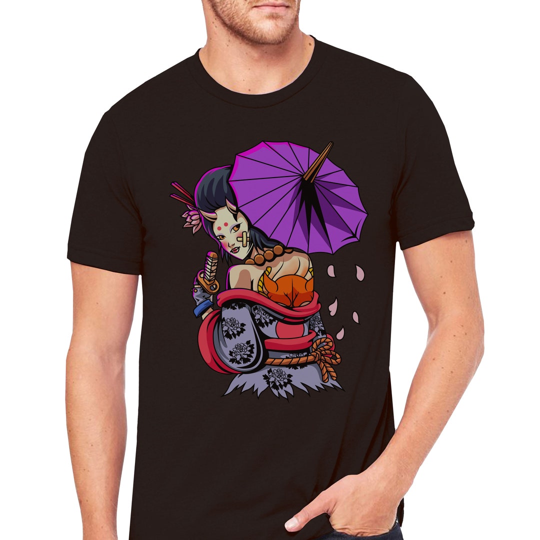 Japanese Geisha Model Art Graphic Tee Novelty Shirts for Woman and Men ...