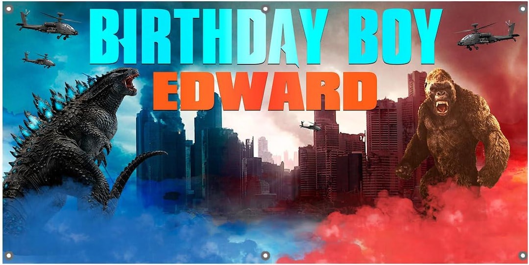 Personalized Epic Monster Battle Theme Birthday Party Banner 24"x 48 ...