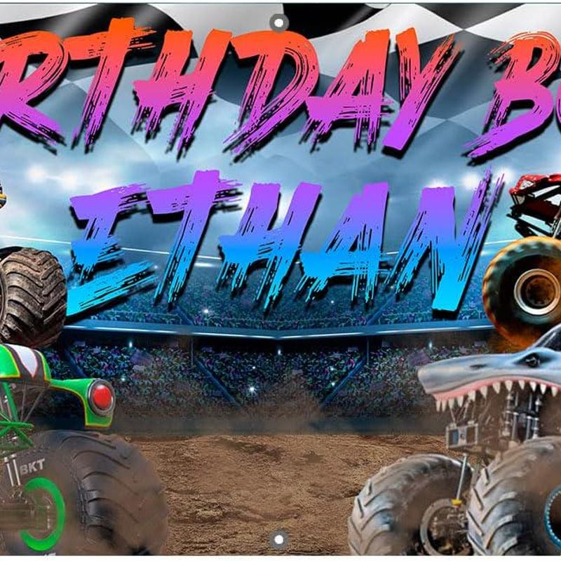 Monster Jam Party Banner - Etsy