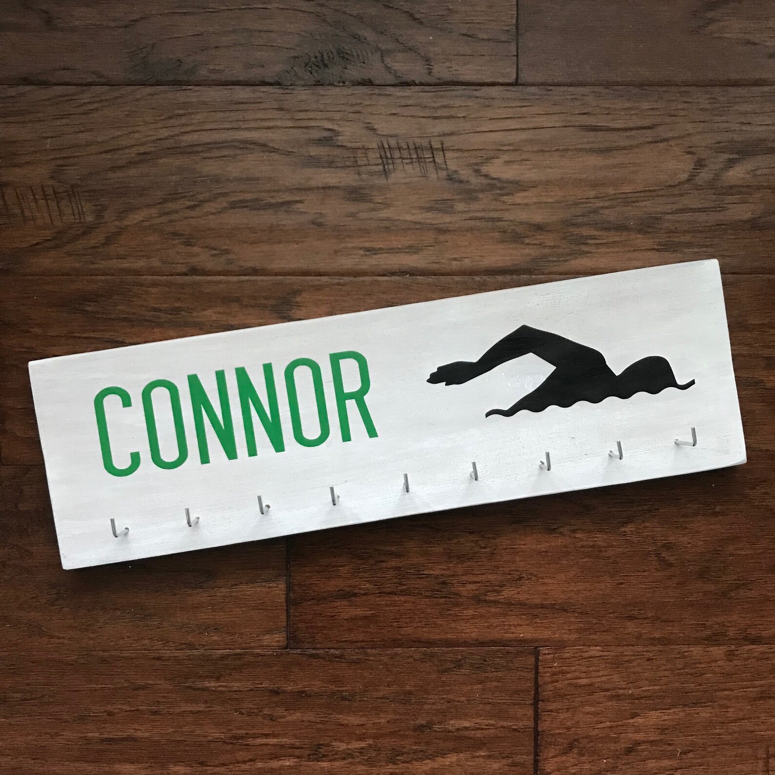 Personalized Swim Ribbon Holder Award Display With Hooks - Etsy