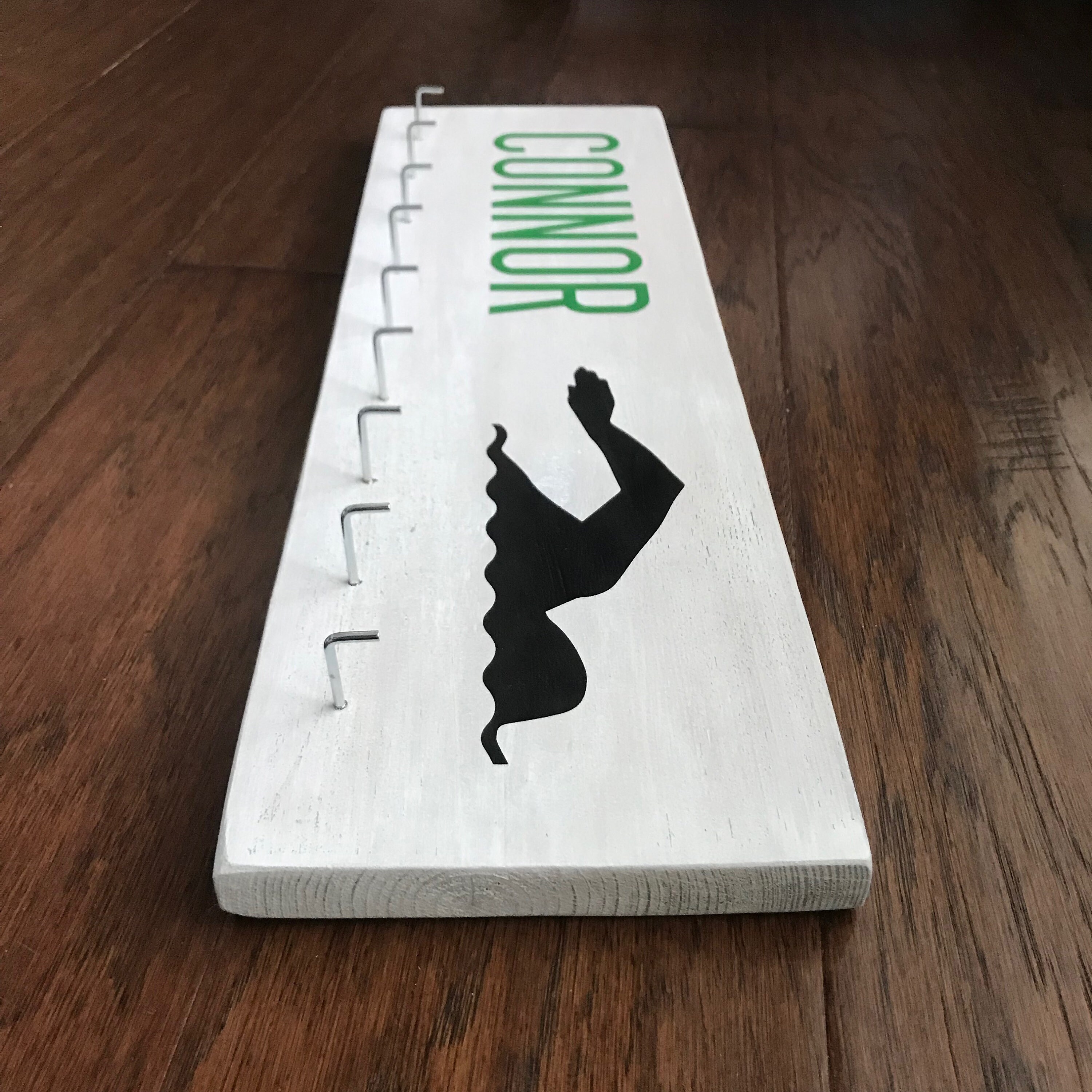 Personalized Swim Ribbon Holder Award Display With Hooks - Etsy