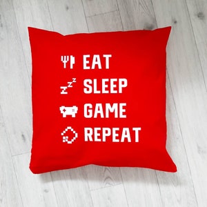 Eat Sleep Game Repeat Gaming Cushion Xbox Cushion Gamer - Etsy UK