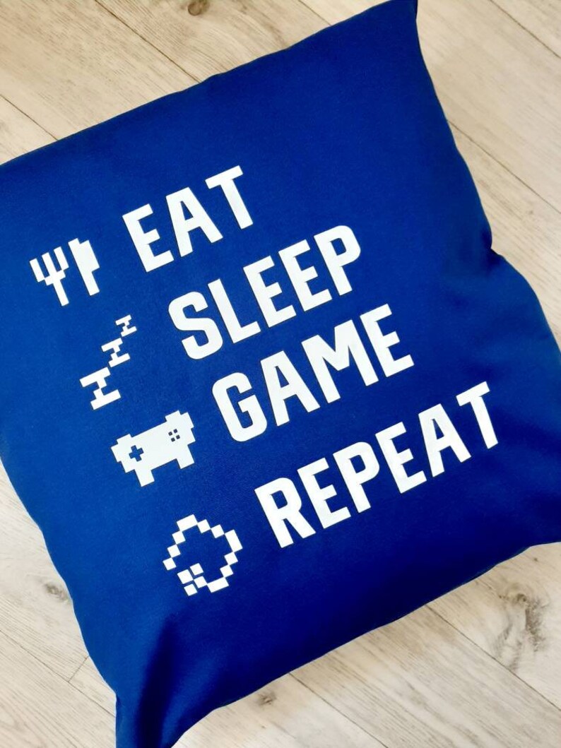 Eat Sleep Game Repeat Gaming Cushion Xbox Cushion Gamer - Etsy UK
