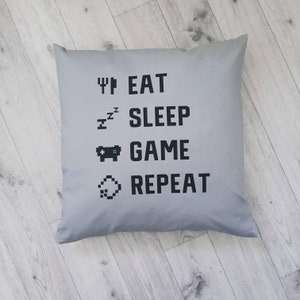 Eat Sleep Game Repeat Gaming Cushion Xbox Cushion Gamer - Etsy UK