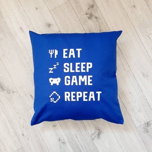 Eat Sleep Game Repeat Gaming Cushion Xbox Cushion Gamer - Etsy UK
