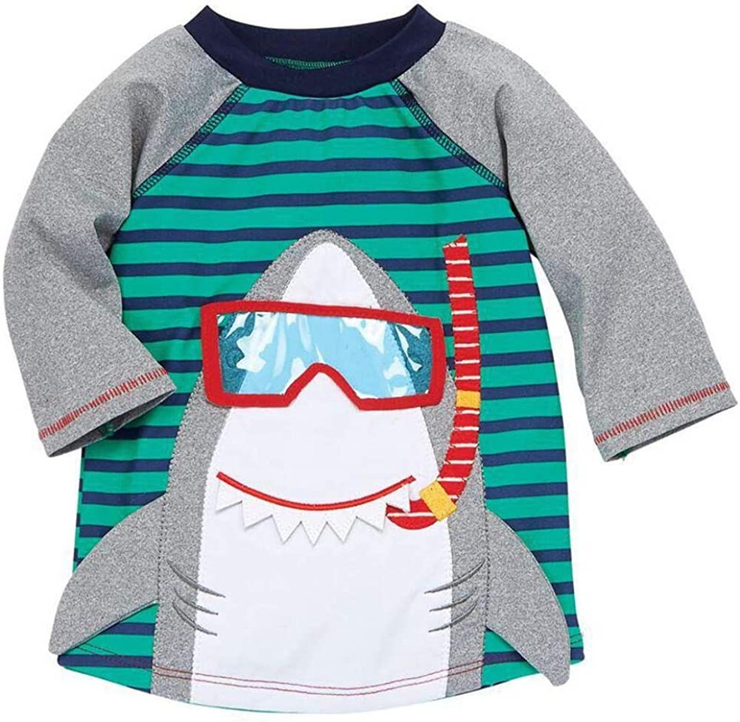 Mud Pie Boys' SHARK Rash Guard - Etsy