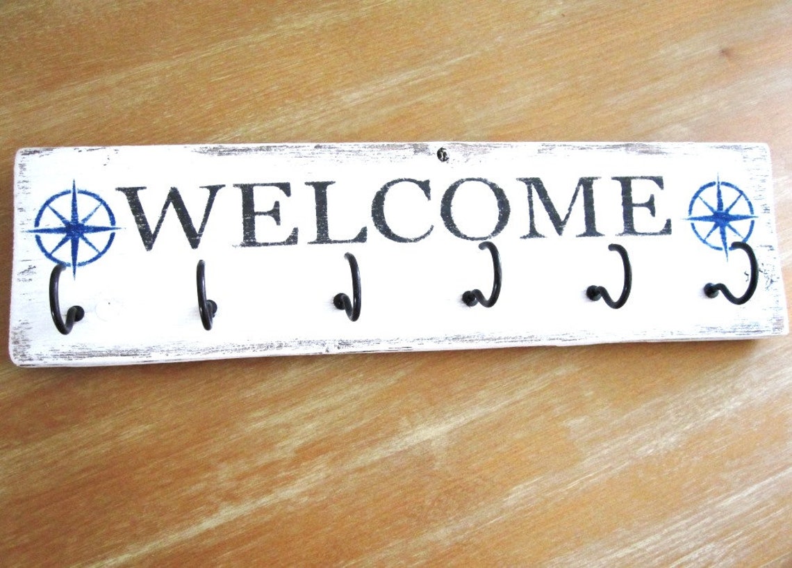 Entryway Key Holder, WELCOME Key Rack, Key Holder for Wall, Key Hooks ...
