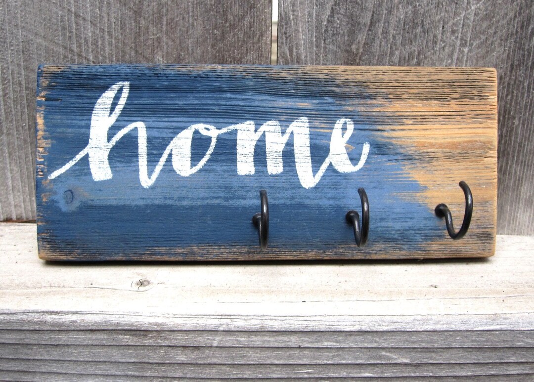 HOME Rustic Key Holder for Wall, Key Rack, Home Sign, Farmhouse Rustic ...