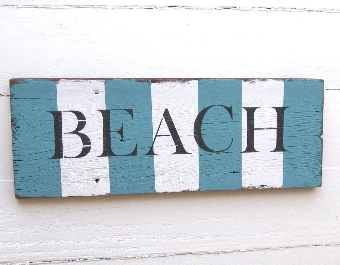 Rustic Beach Sign Rustic Beach Decor Coastal Beach Decor - Etsy