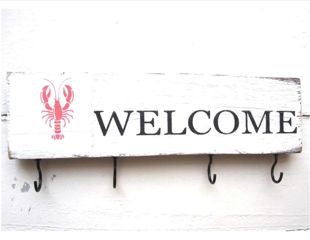Lobster Decor, Nautical Key Rack, Holder for Keys, Entryway Decor ...