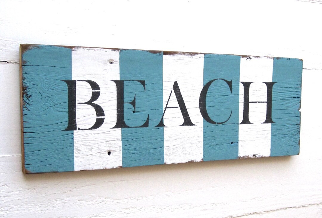 Rustic Beach Sign, Rustic Beach Decor, Coastal Beach Decor, Seashore ...