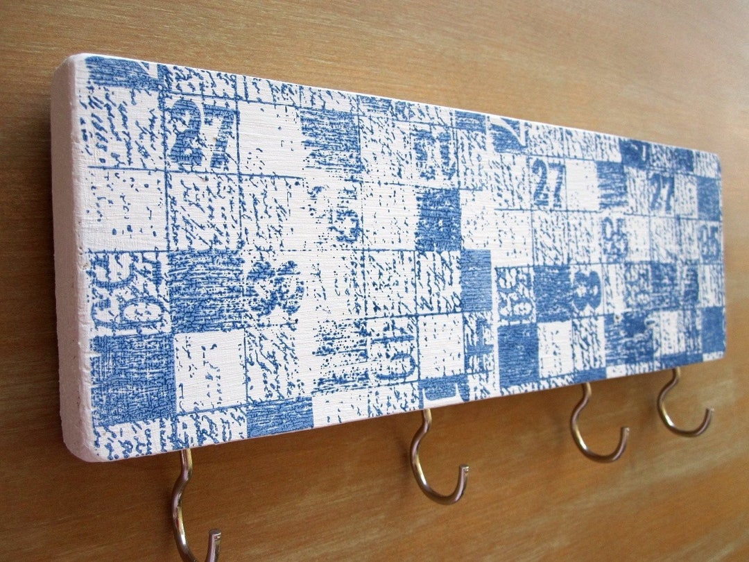 Key Holder for Wall, Beach Nautical Decor, Blue Key Holder, Key Rack ...