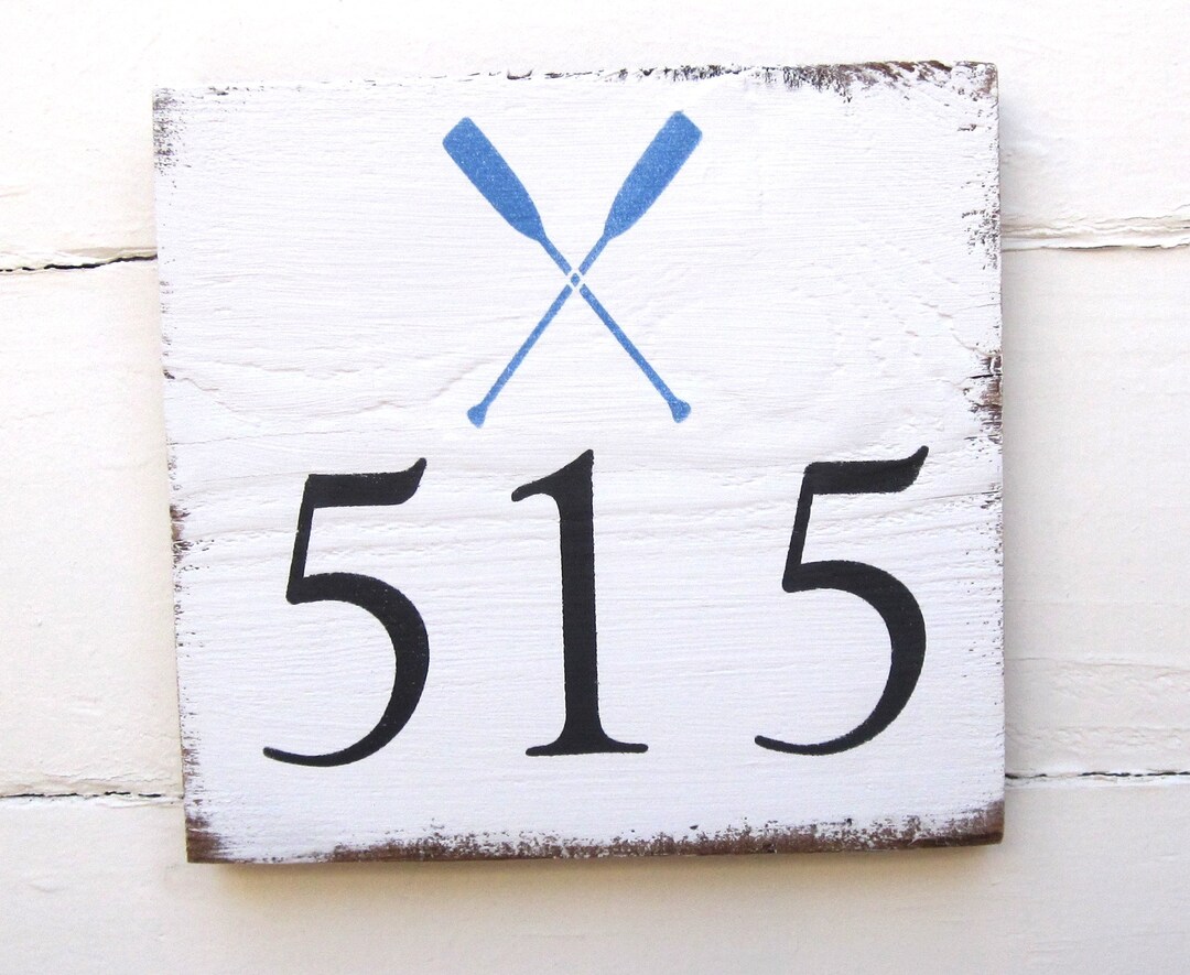 Lake House Address Sign, Oars Address Sign, House Number Sign, Lake ...