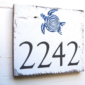 Sea Turtle Address Sign, Address Plaque Coastal, House Number Sign ...
