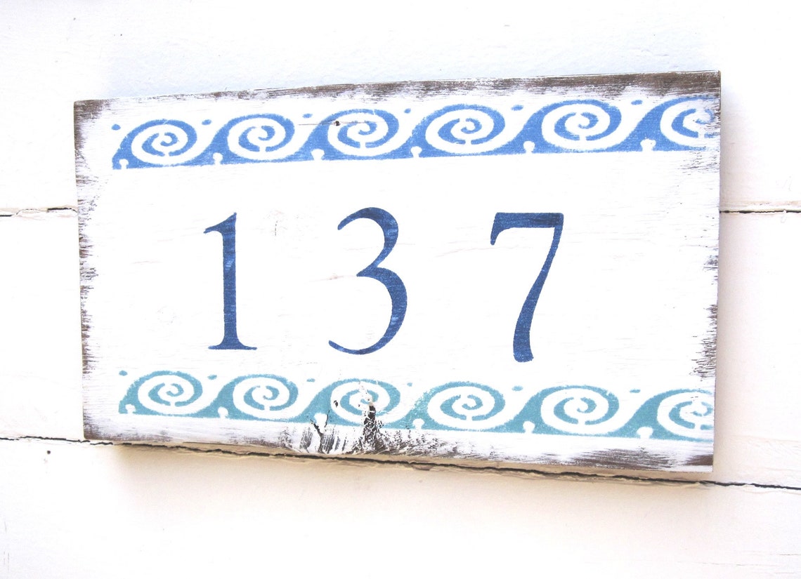 Beach Address Sign, House Number Sign, Beach House, Beach Decor, Lake ...