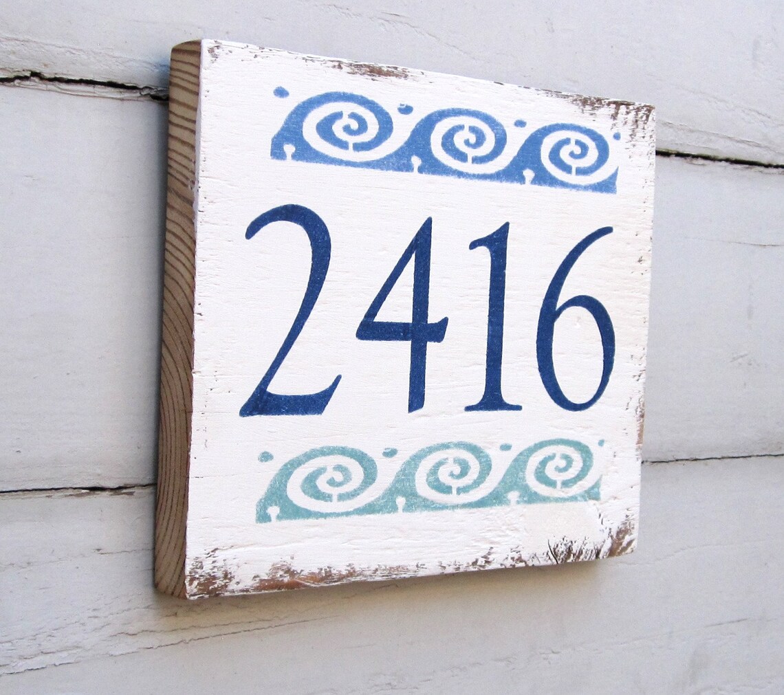 Beach Address Sign, House Number Sign, Beach House, Beach Decor, Lake ...