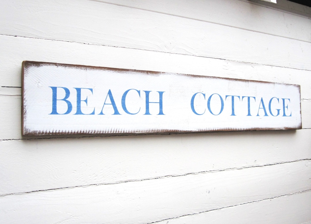Beach Cottage Sign, Beach Cottage Decor, Rustic Beach House Sign ...