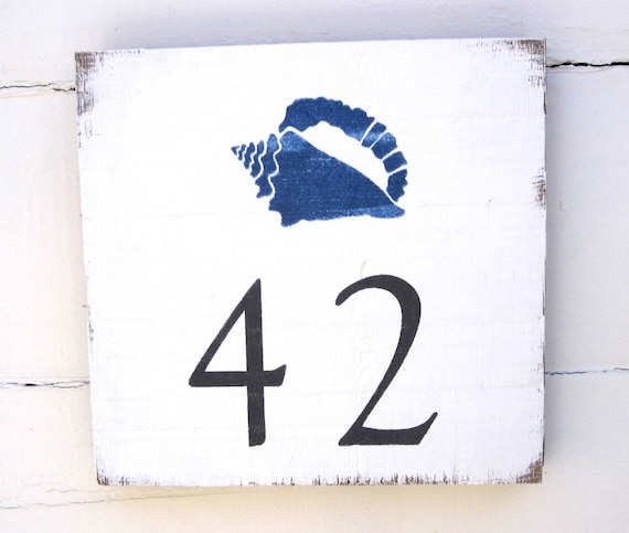 Wood Beach House Address Sign Coastal Address Plaque Shell | Etsy