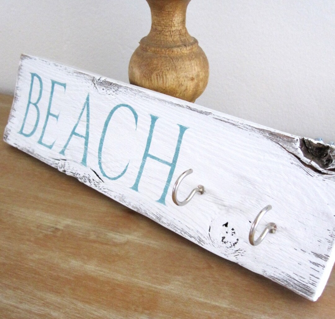 Beach Key Holder for Wall, Beach Sign, Beach House Decor, Key Rack ...