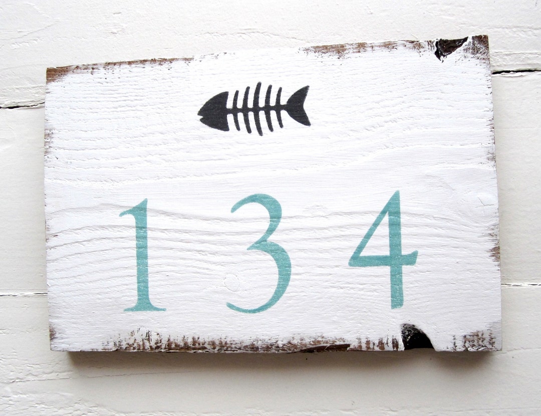House Number Sign Beach, Beach House Numbers, Coastal Door Numbers Sign ...