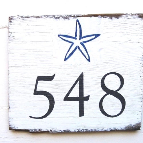 Address Plaque for Beach House // Mosaic House Number Sign // - Etsy