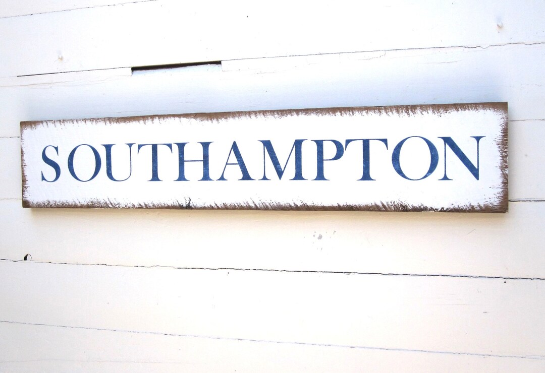 SOUTHAMPTON Signs, Wood Beach Signs, Coastal Decor Beach, Beach ...