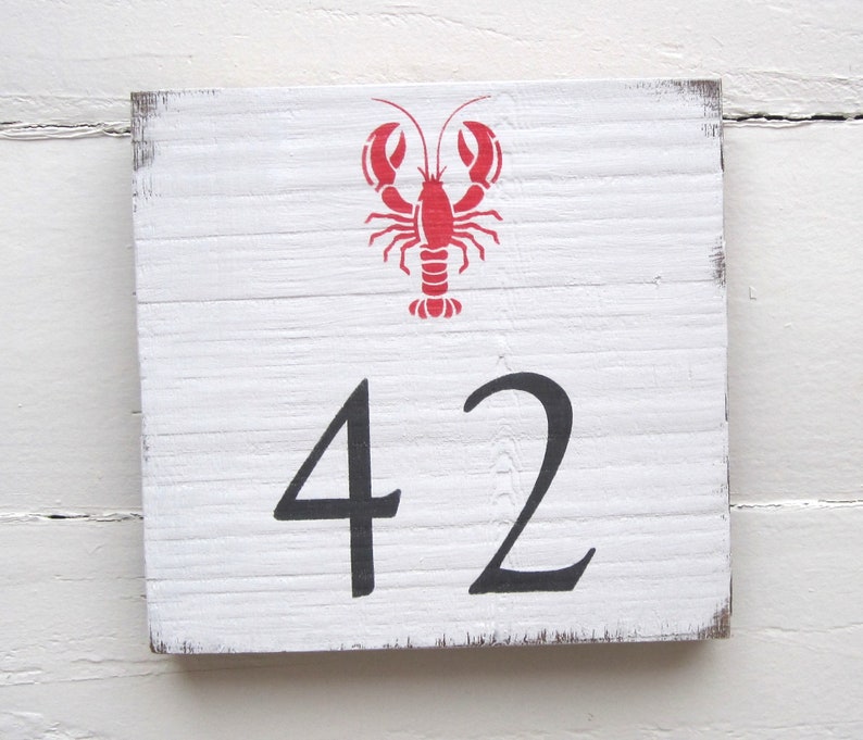 Beach Decor House Numbers Beach House Numbers Lobster House | Etsy