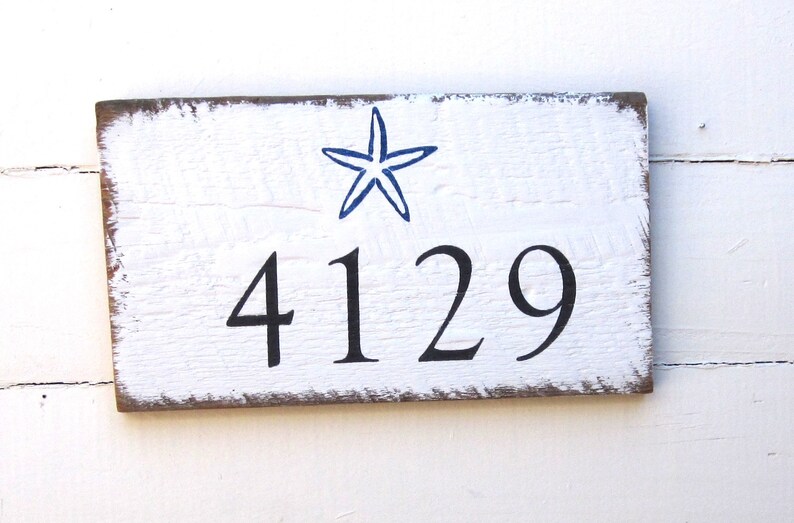 House Numbers Beach House Coastal Decor Starfish Address - Etsy