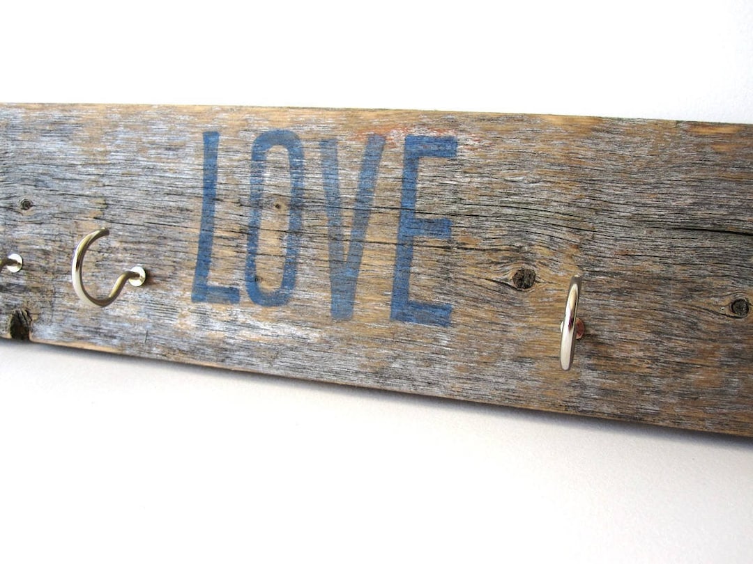 Rustic Home Decor, Farmhouse Key Hooks, Rustic Wood Key Rack, Rustic ...