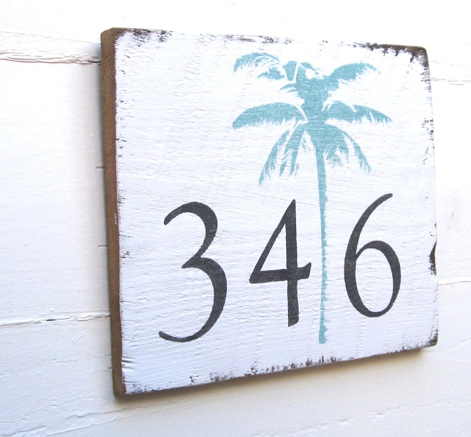 Beach Address Sign, Palm Tree Address Sign, Custom Wood Address Sign ...