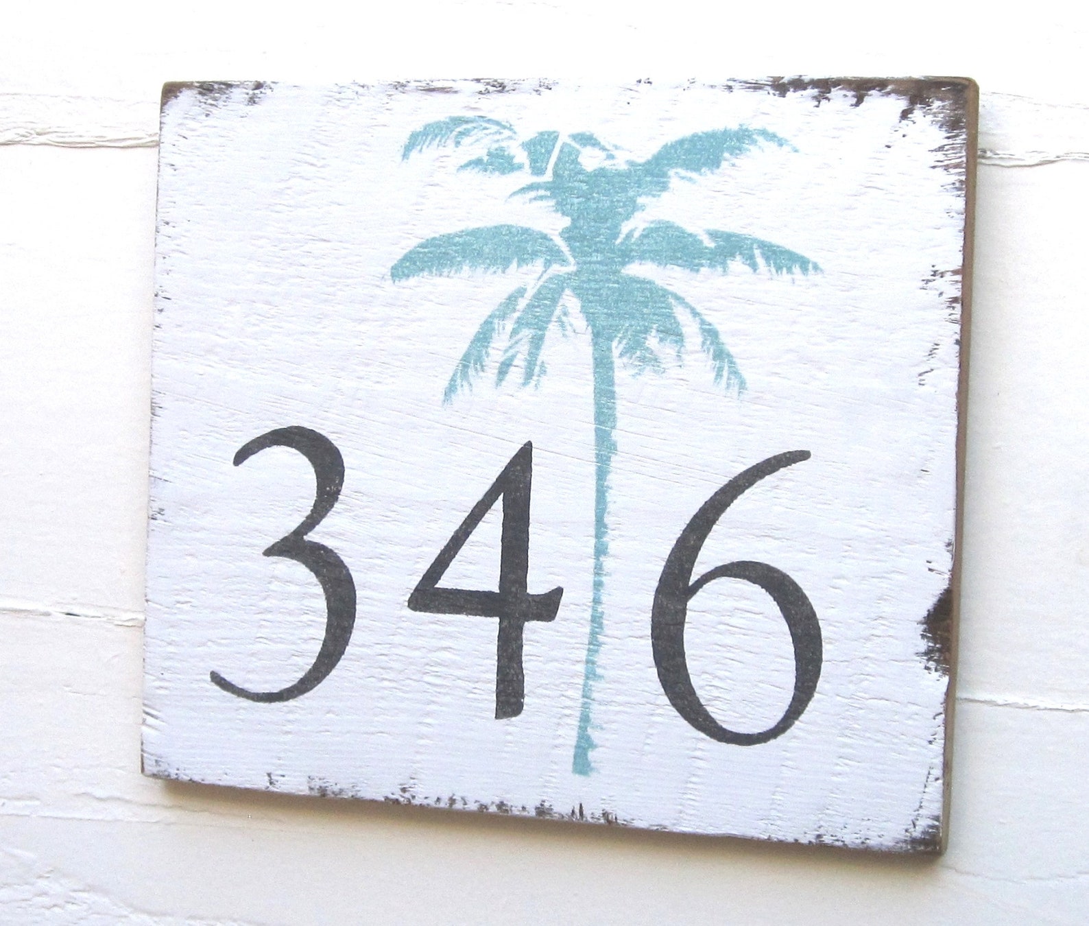 Beach Address Sign, Palm Tree Address Sign, Custom Wood Address Sign ...