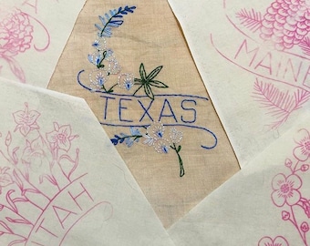 State Flower Embroidery Kits - Etsy