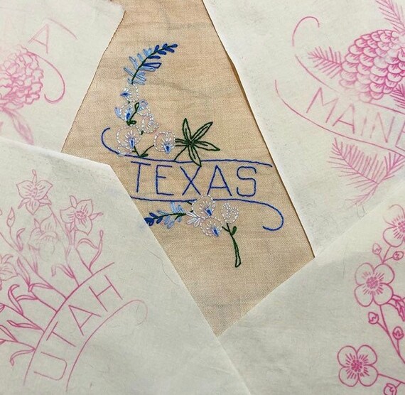 State Flower Embroidery Kits | Etsy