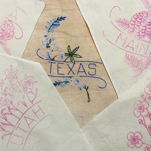 State Flower Embroidery - Etsy