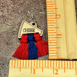 Cheer Personalized Earrings, Custom Cheer Earrings, Megaphone Earrings ...