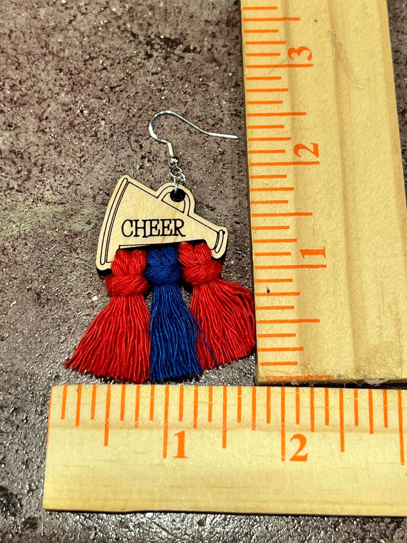 Cheer Personalized Earrings Custom Cheer Earrings Megaphone - Etsy