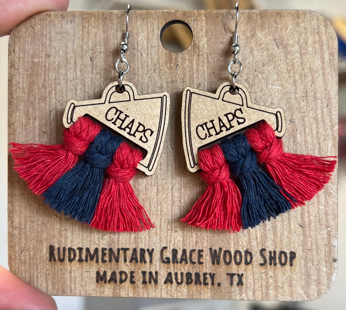 Cheer Personalized Earrings Custom Cheer Earrings Megaphone - Etsy