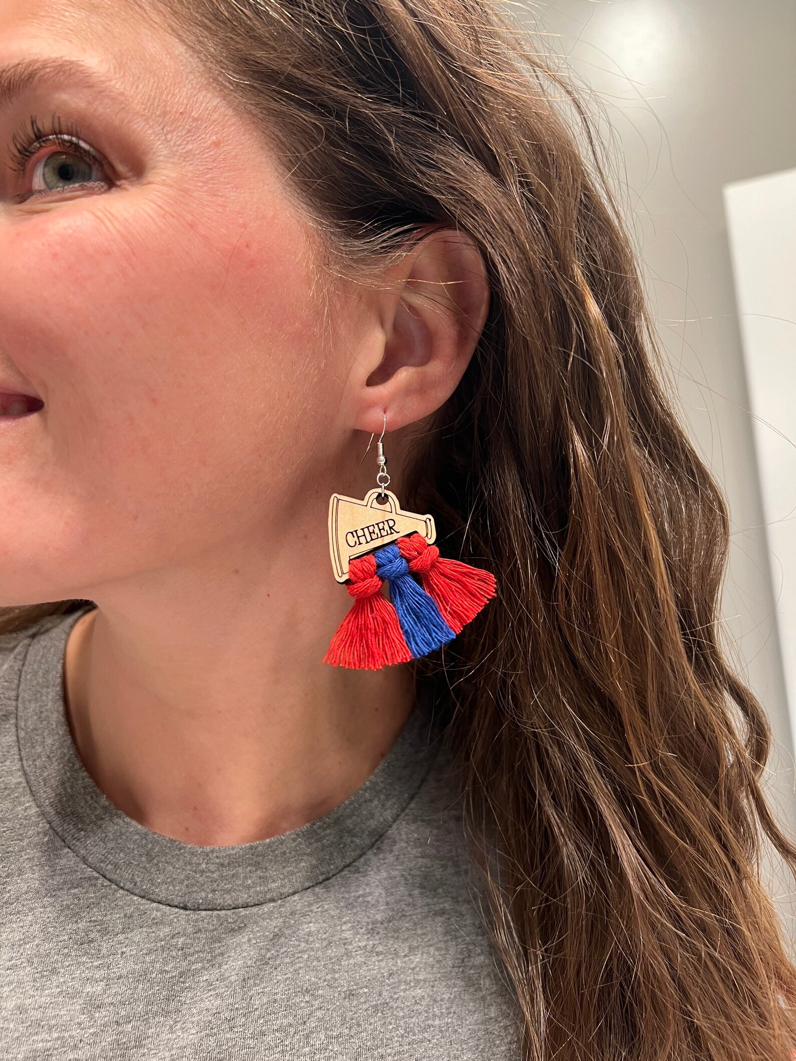 Cheer Personalized Earrings Custom Cheer Earrings Megaphone - Etsy