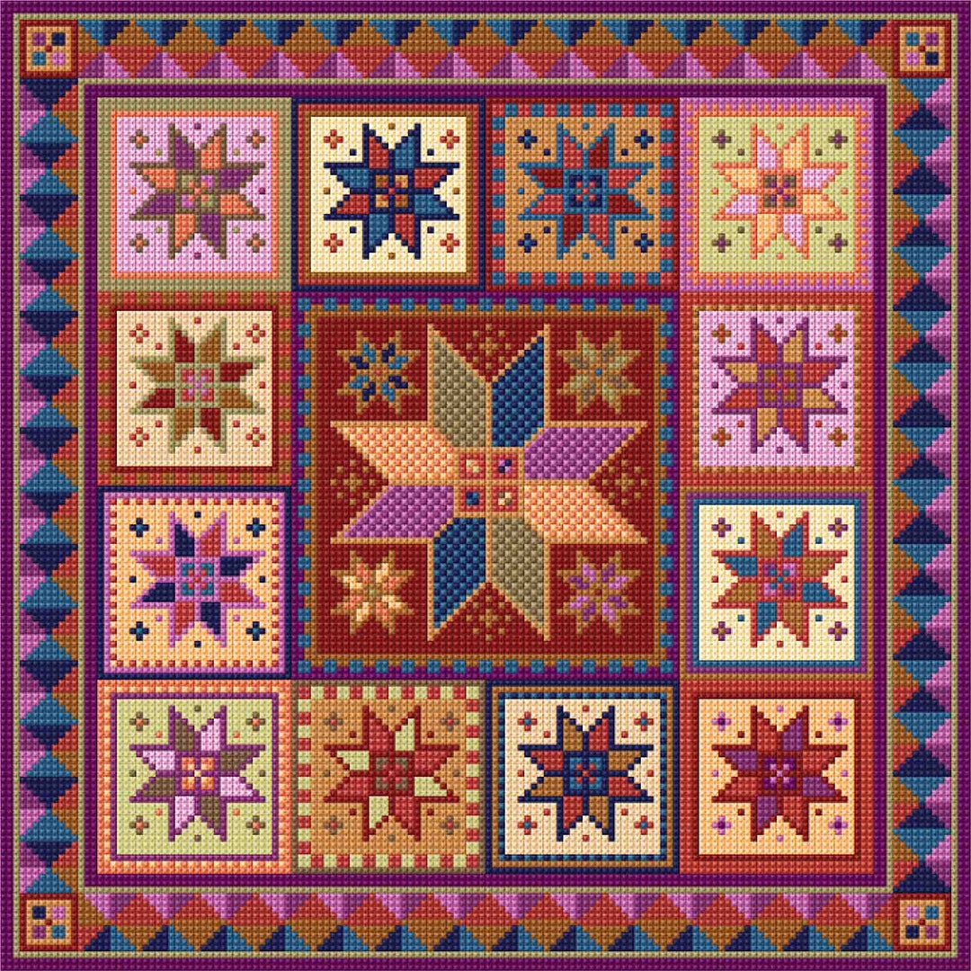Stars Tile, PDF DIGITAL DOWNLOAD, Pattern, Chart, Design, Needlepoint ...