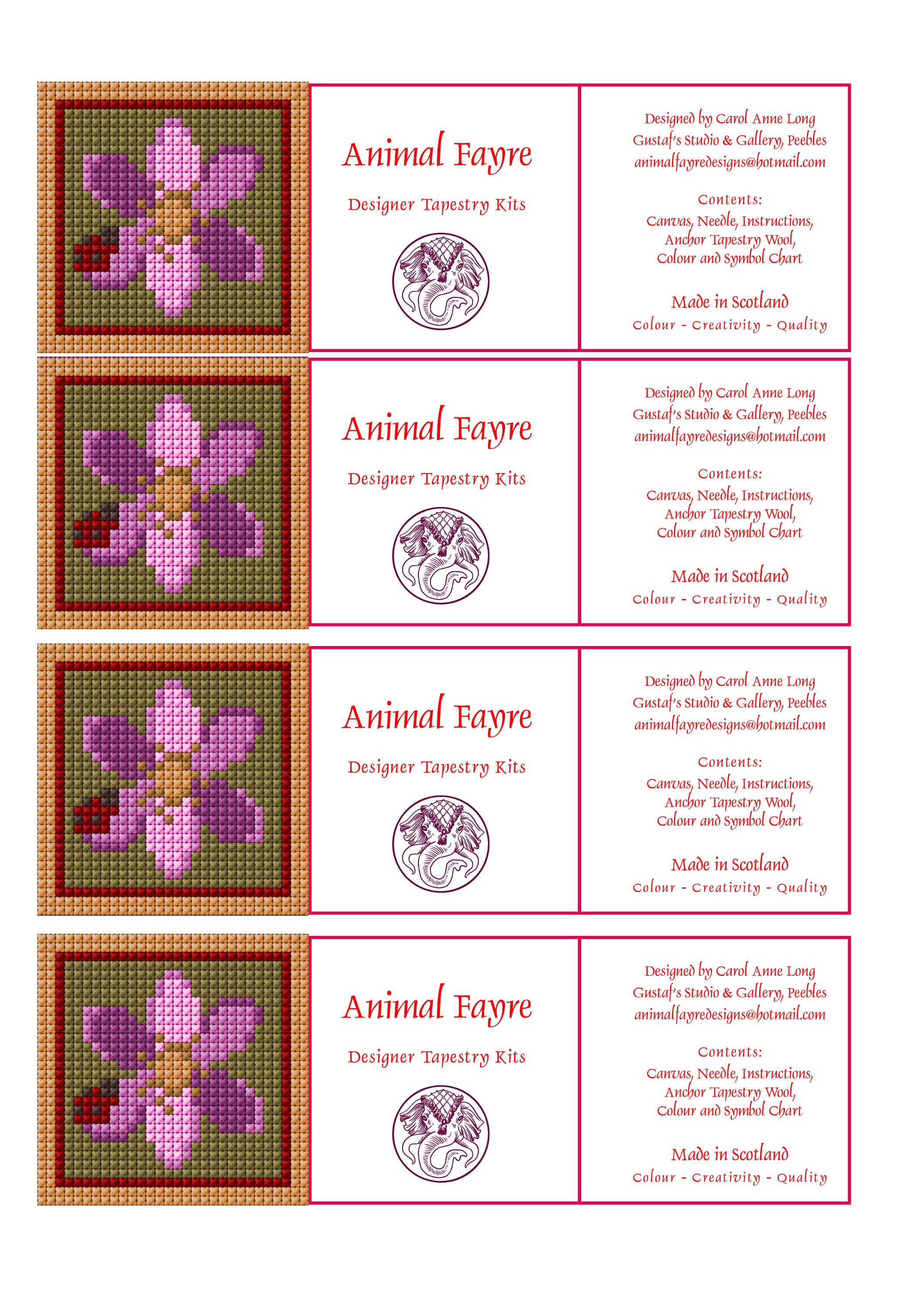 Flower, Tapestry Mini-kit, Kit, Floral, Ladybird, Tapestry, Pin-cushion ...