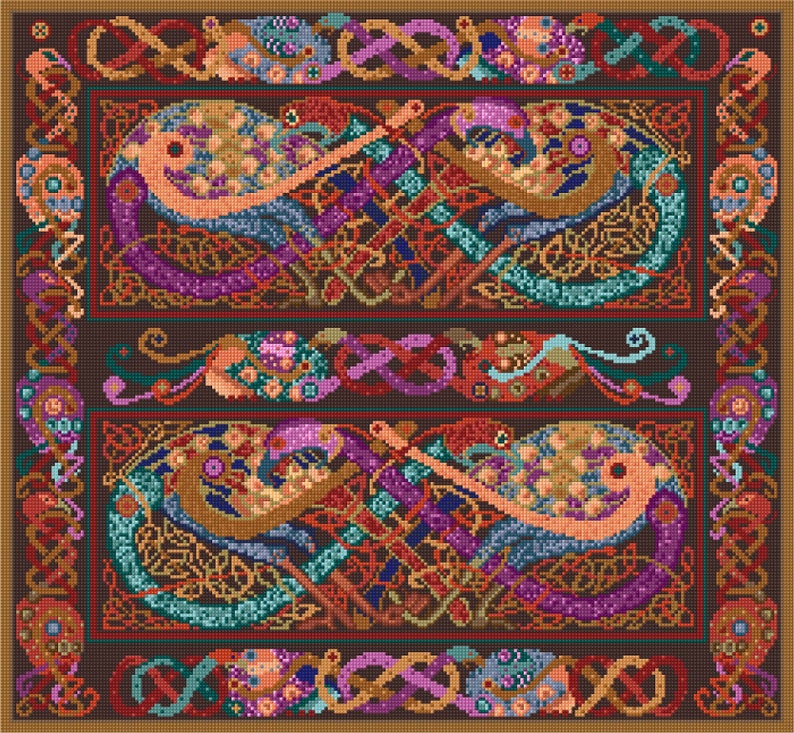 Celtic, Peacocks, Wall-hanging, PDF, Digital, Pattern, Chart, Counted ...