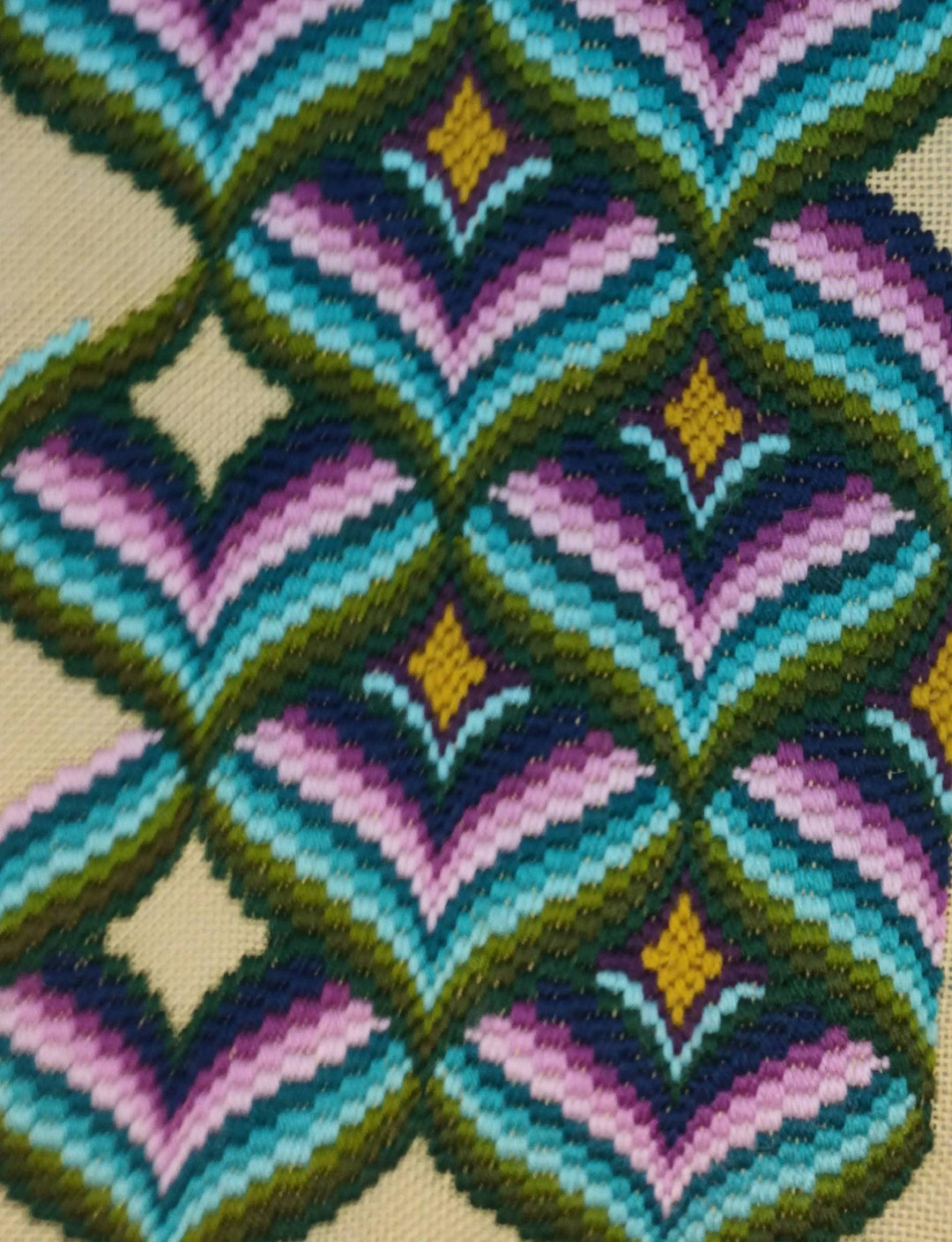 Bargello Tapestry Kit - Peacock Feathers, Embroidery, Needlepoint, Long ...