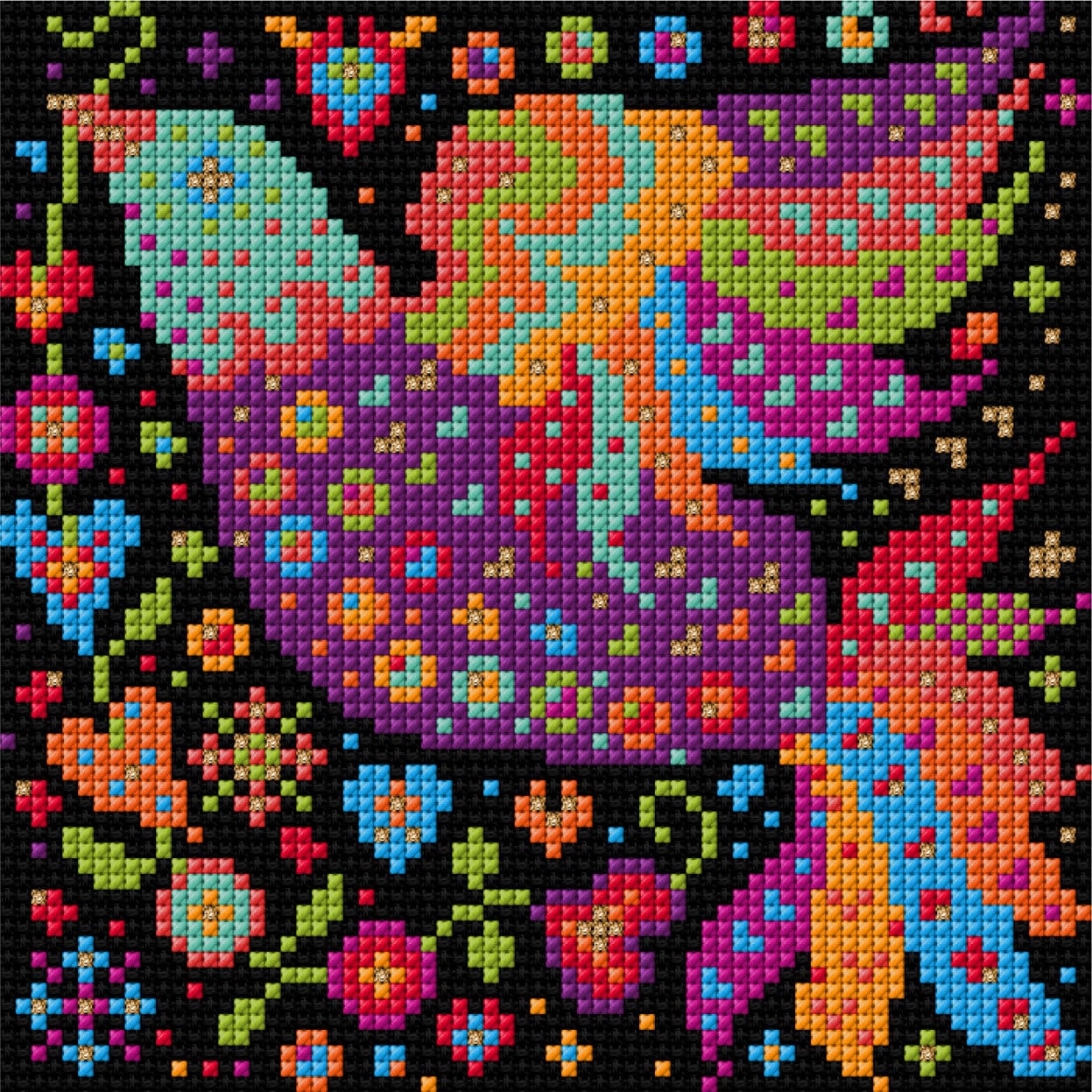 Mexican Bird, PDF DIGITAL DOWNLOAD, Tapestry, Needlepoint, Counted ...