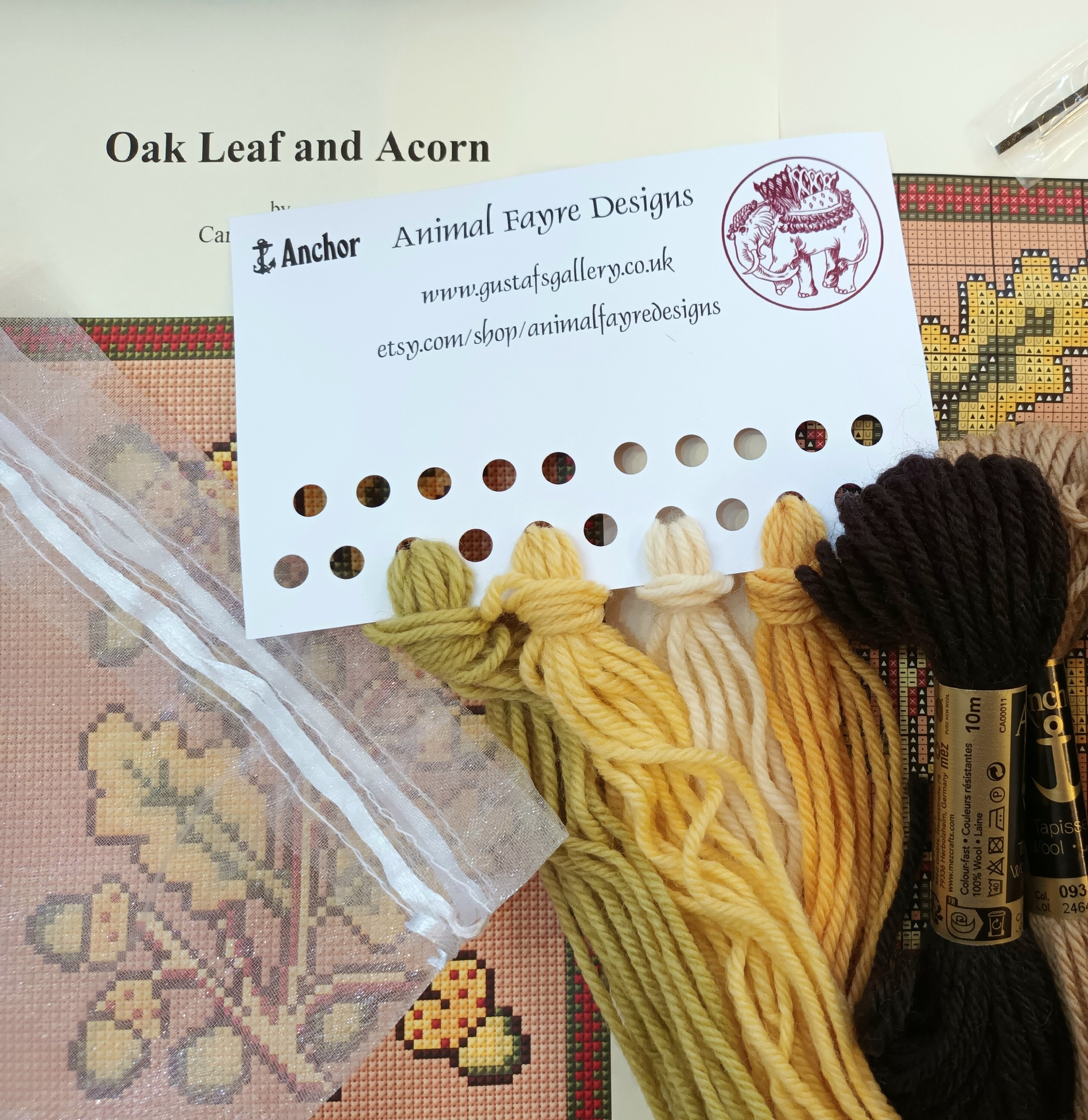 Tapestry Needlepoint Kit- Acorn and Oak Leaf, Tree, Petit Point ...