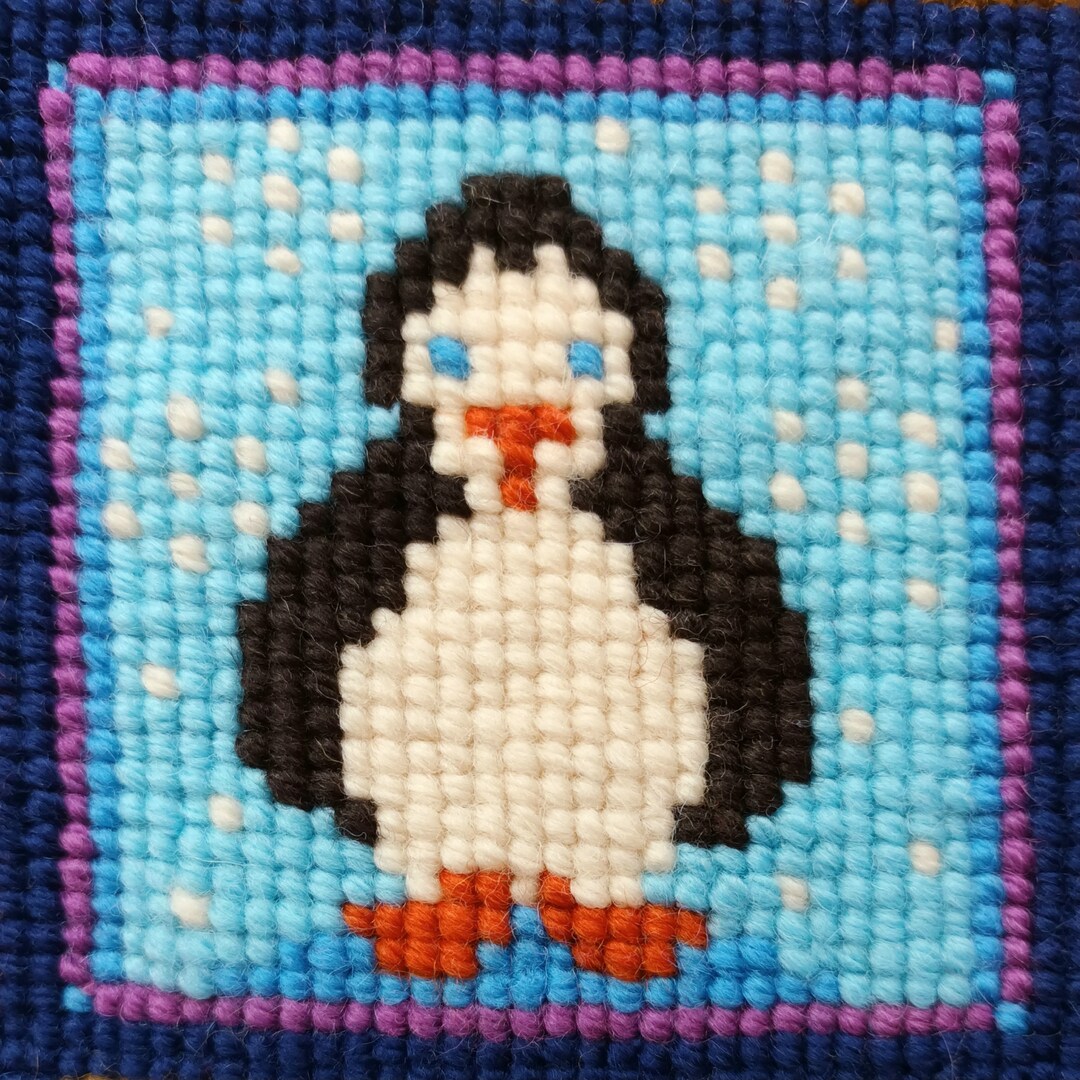 Tapestry Mini-kit - Penguin, Needlepoint, Counted Cross-stitch, Craft ...
